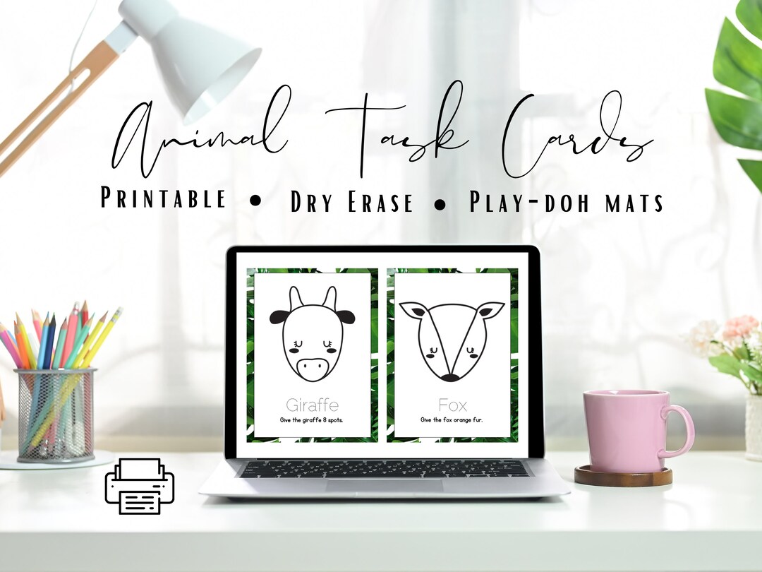 Animal Task Cards | Tracing | Play-doh Mats | Dry Erase | Animal ...