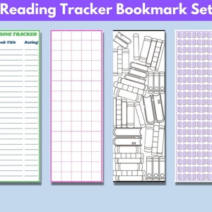 Reading Log Bookmark Set, Reading Tracker Bookmarks, 100 Book Challenge ...