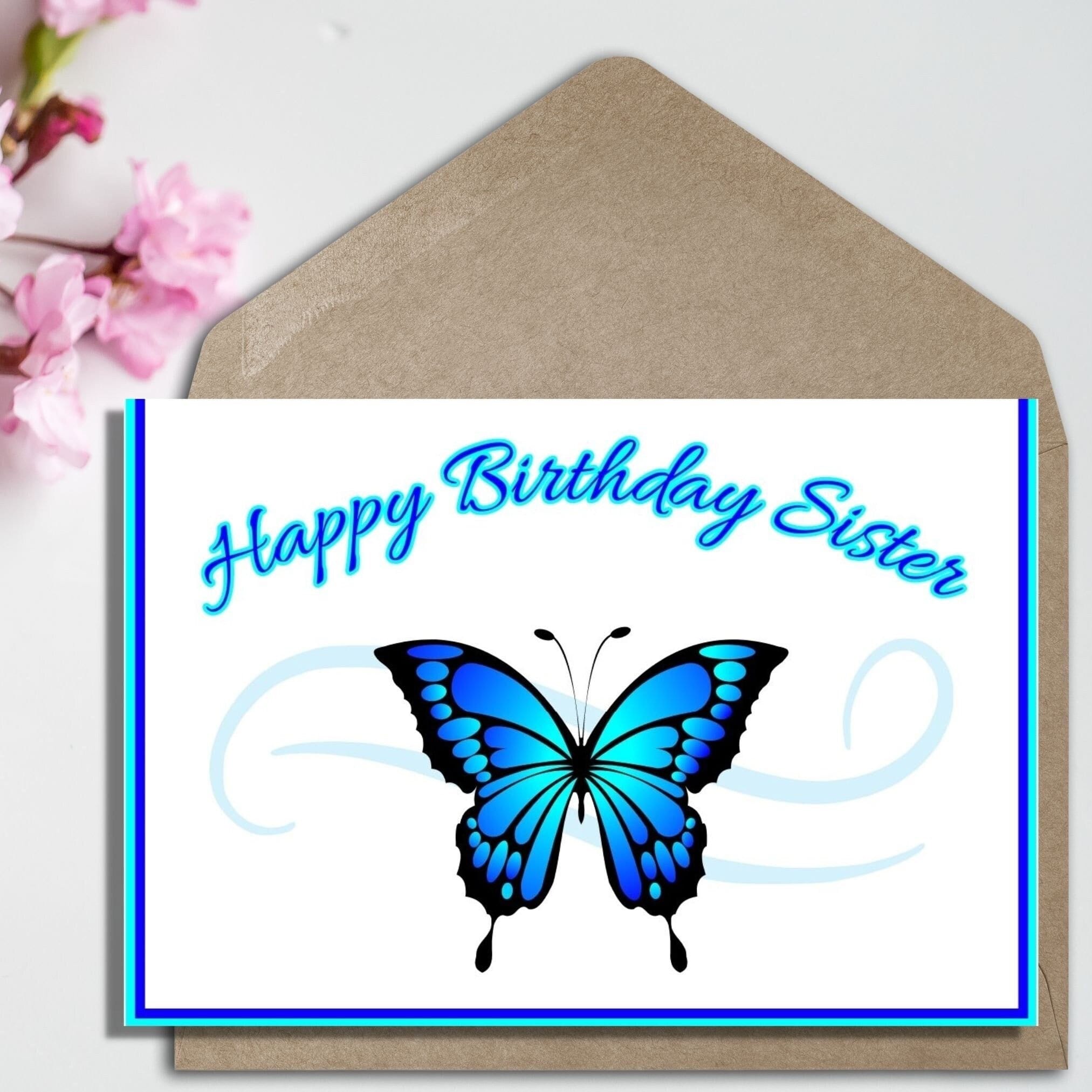 Happy Birthday Blue Butterfly