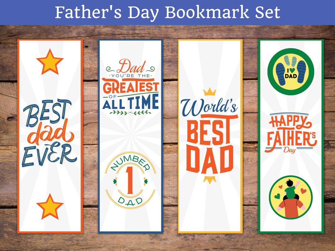 Father's Day Printable Bookmark Set: Perfect Gift for Dad, Happy ...