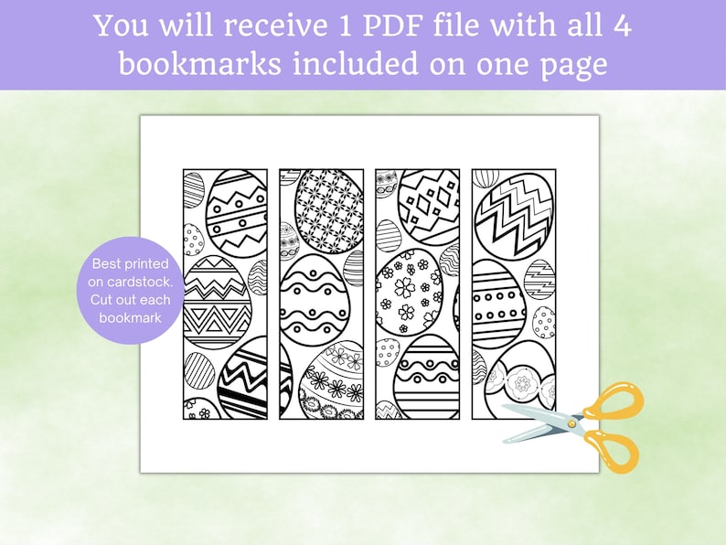 Easter Printable Bookmark, Easter Egg Coloring Bookmarks for Kids - Etsy