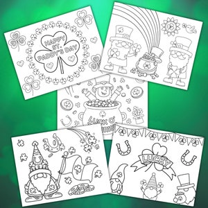 St Patrick's Day Coloring Pages, Printable Cute Leprechaun and Gnome ...