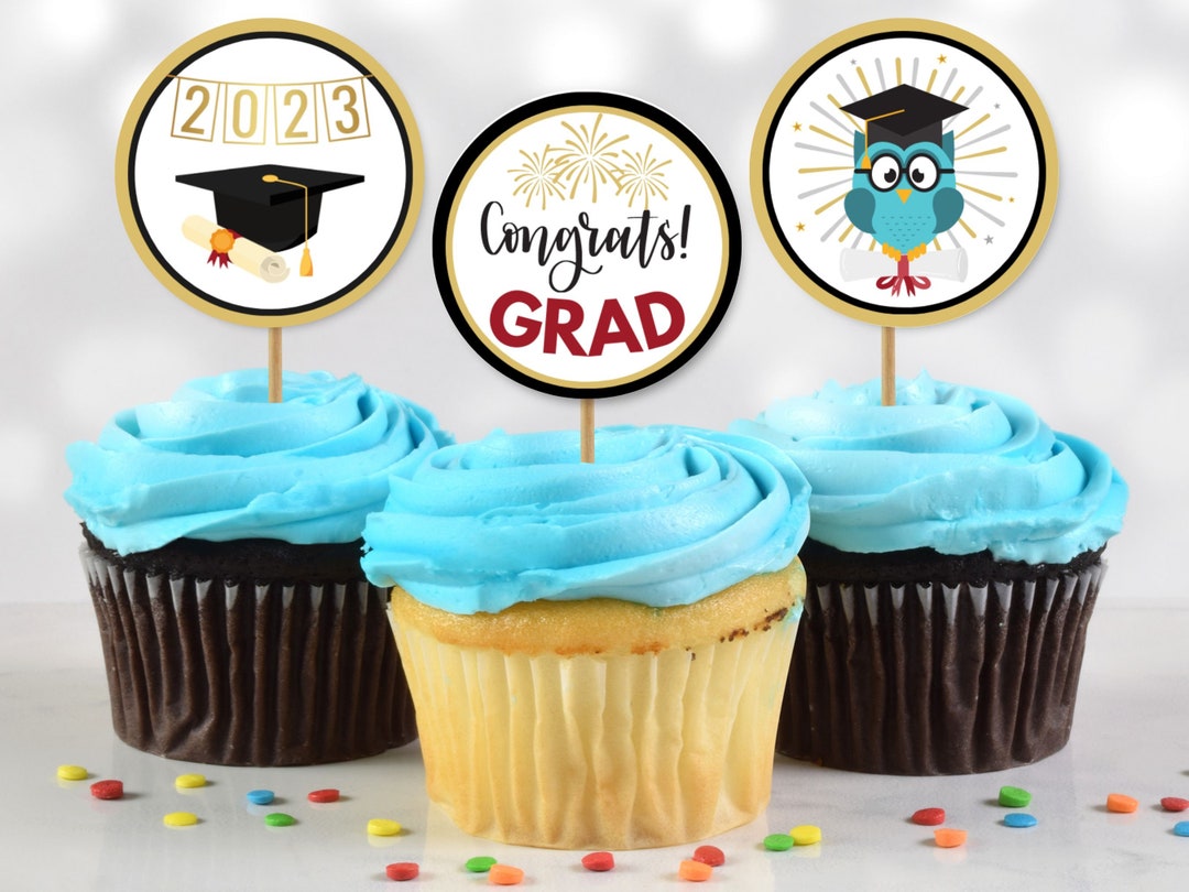 Graduation Cake Topper, Class of 2023 Cupcake Toppers, Grad Cake Topper ...
