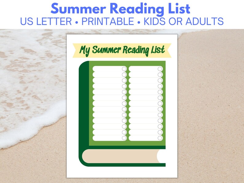 Summer Reading Tracker Printable, Reading Journal Planner Page , My ...