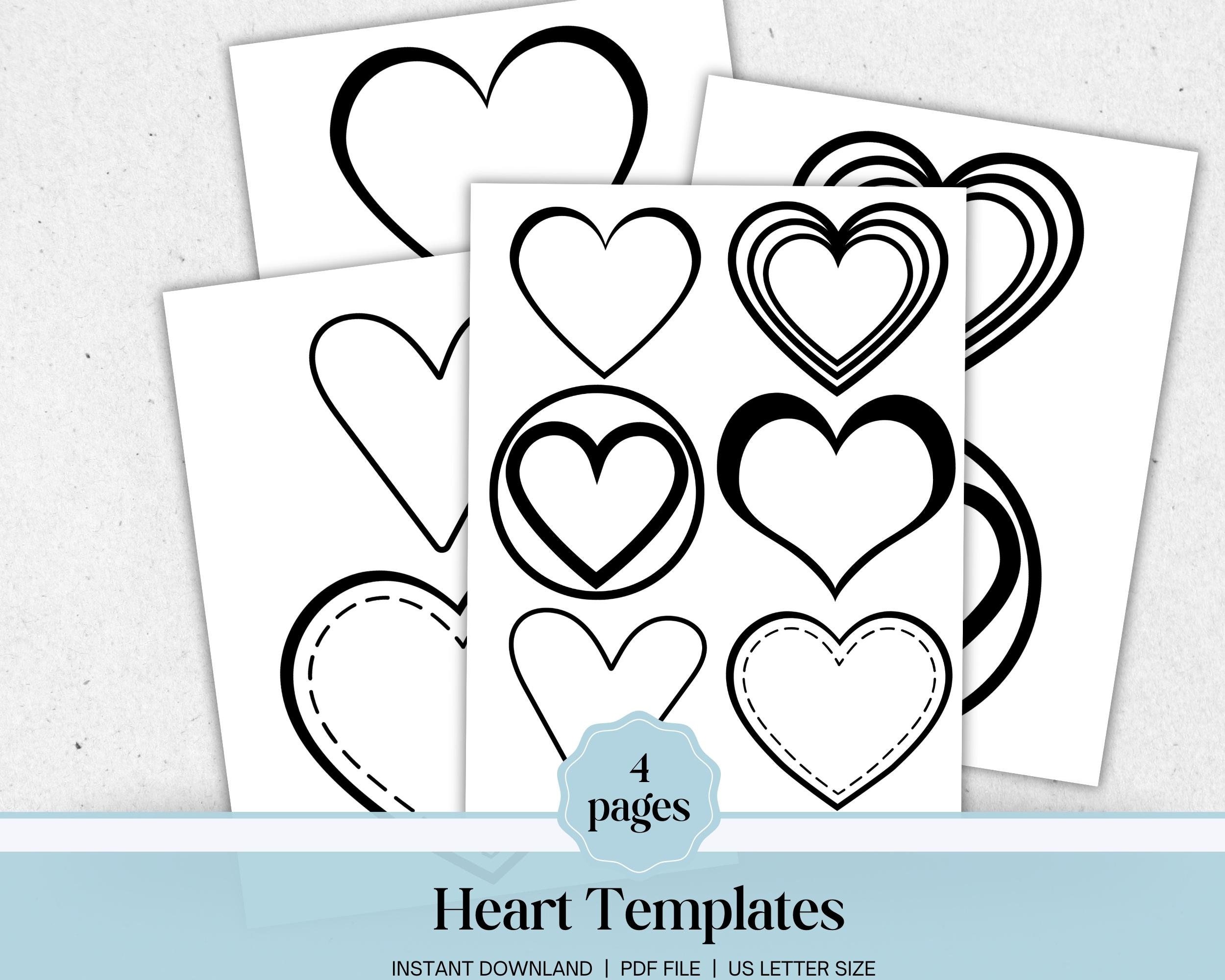 Printable Heart Templates for Valentines Day, School Crafts, Junk ...