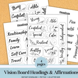 Printable Vision Board Kit With Coloring Templates and Ready-to-use ...
