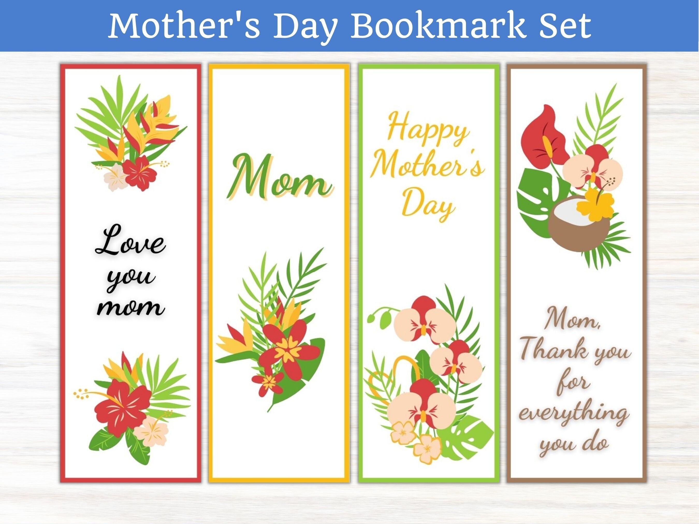 Mother's Day Bookmark Set, Happy Mothers Day Bookmarks, Mothers Day ...