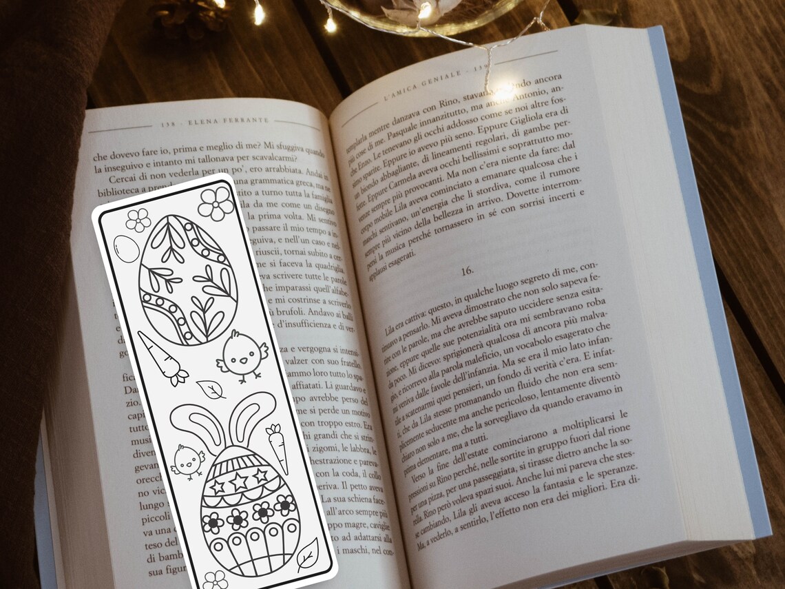 Printable Easter Bookmark Coloring Page for Kids, Easter Grayscale ...