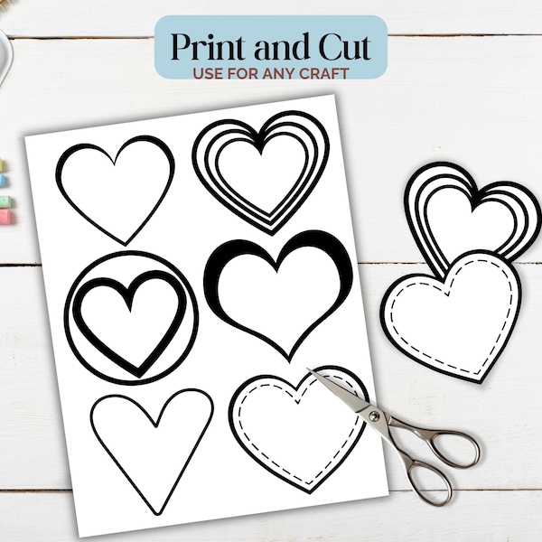 Printable Heart - Etsy
