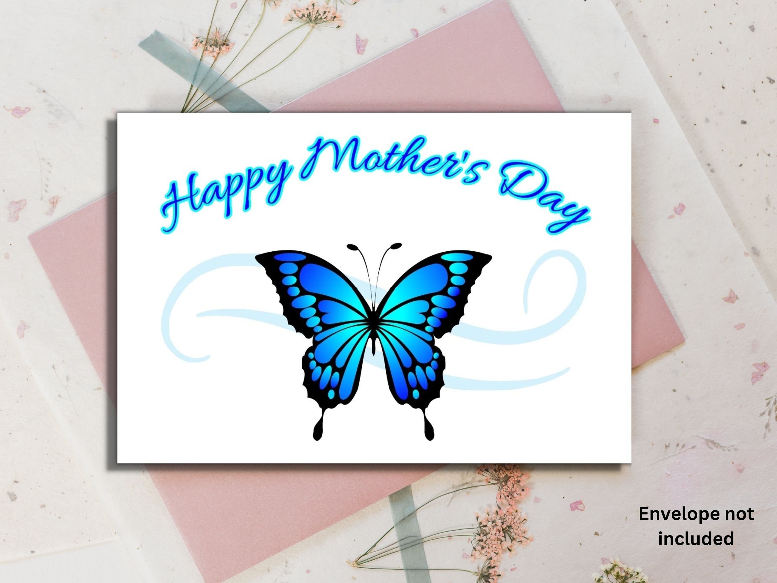 Happy Mother's Day Card Printable, Monarch Butterfly Mothers Day Card ...