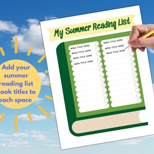 Summer Reading Tracker Printable, Reading Journal Planner Page , My ...