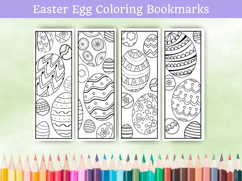Easter Printable Bookmark, Easter Egg Coloring Bookmarks for Kids - Etsy