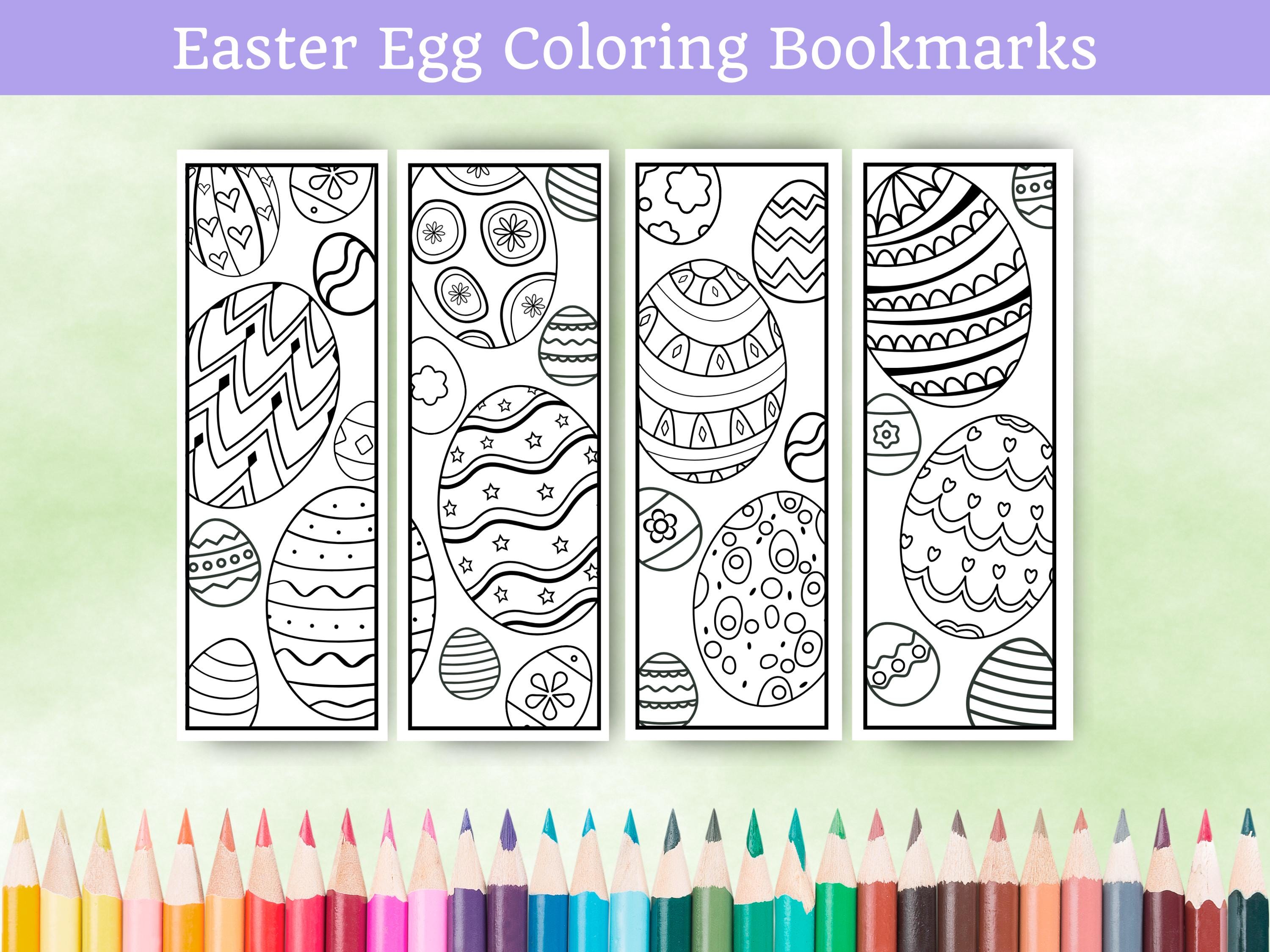 Easter Printable Bookmark, Easter Egg Coloring Bookmarks for Kids - Etsy