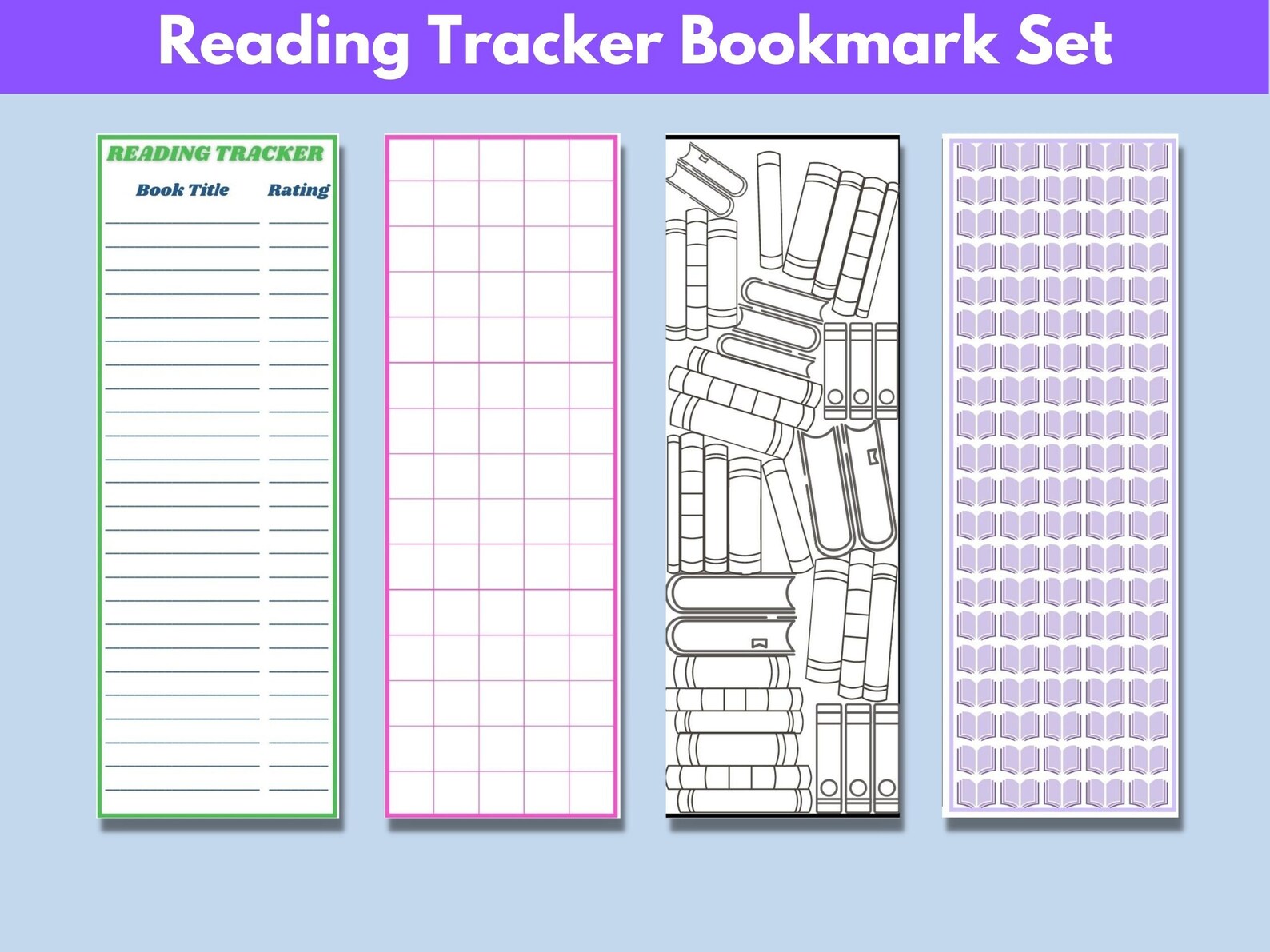Reading Log Bookmark Set, Reading Tracker Bookmarks, 100 Book Challenge ...