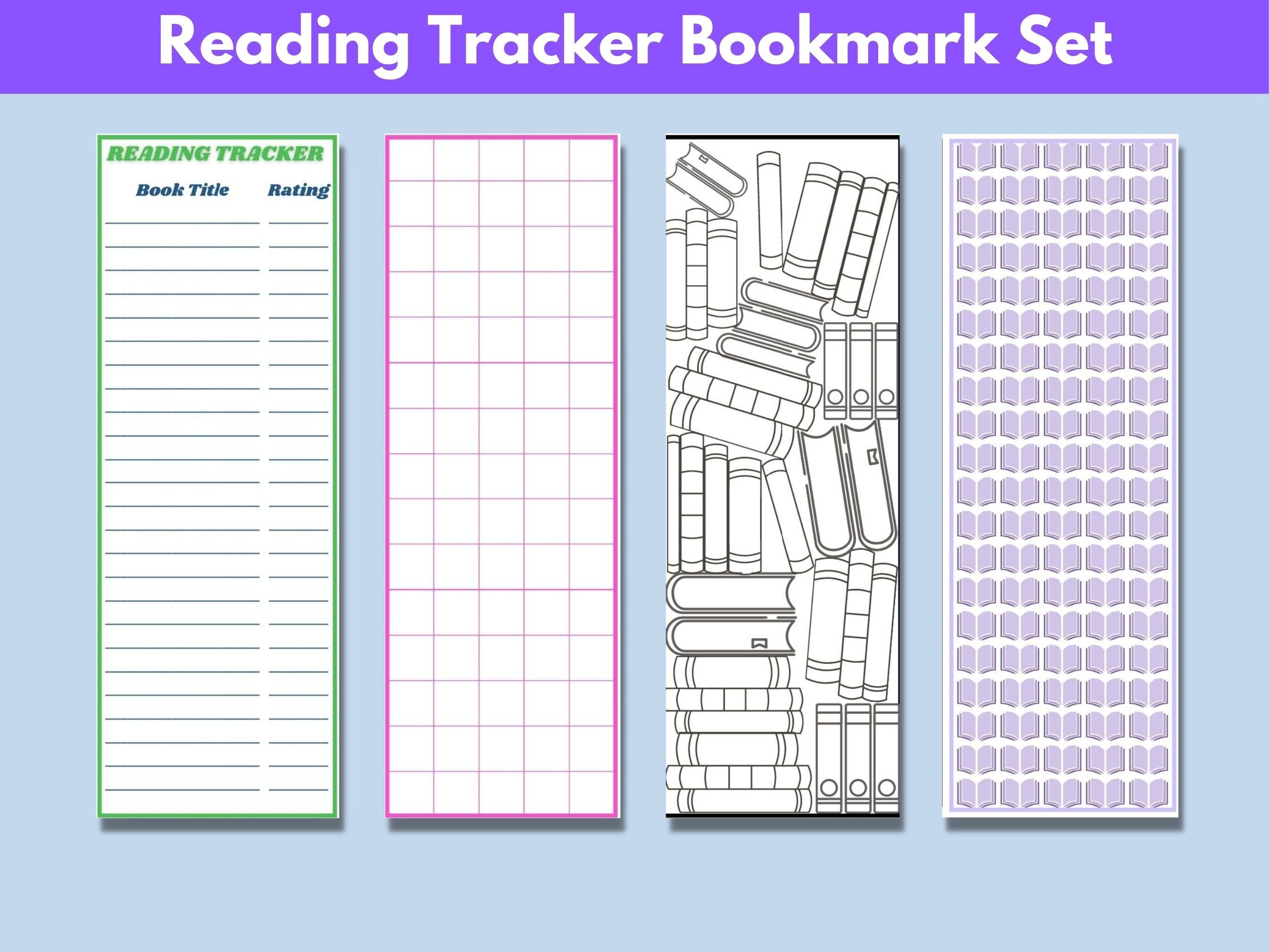 Reading Log Bookmark Set, Reading Tracker Bookmarks, 100 Book Challenge ...