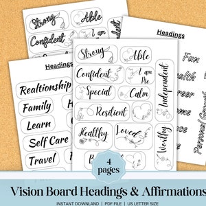 Printable Vision Board Kit With Coloring Templates and Ready-to-use ...