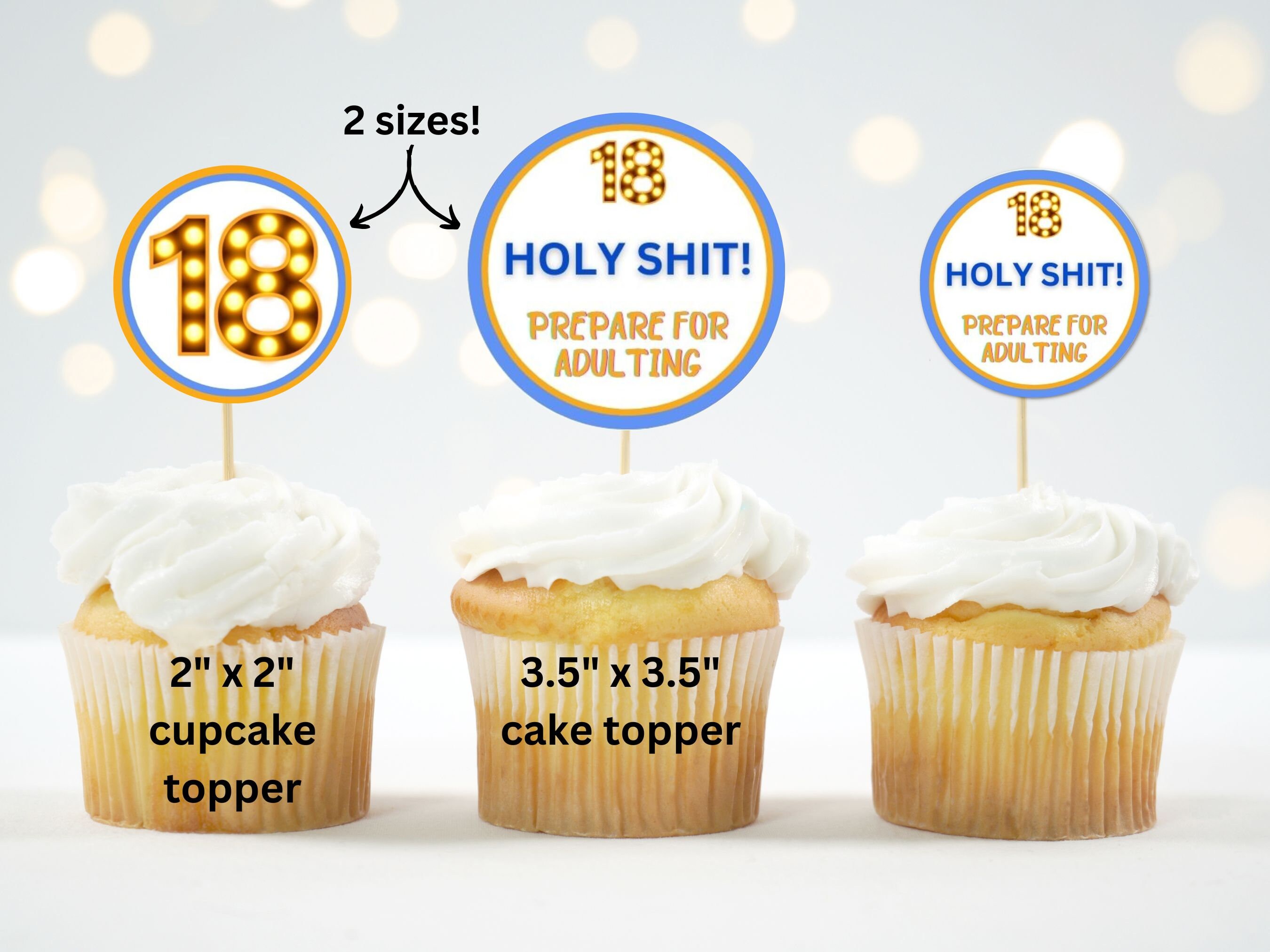 Funny 18th Birthday Cake Topper and 18th Birthday Card, 18th Birthday ...