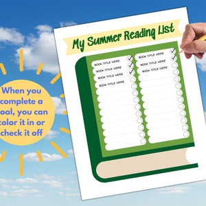 Summer Reading Tracker Printable, Reading Journal Planner Page , My ...