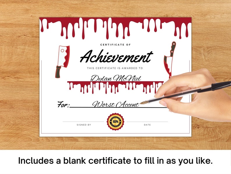 Murder Mystery Award Certificate, Printable Certificate of Achievement ...