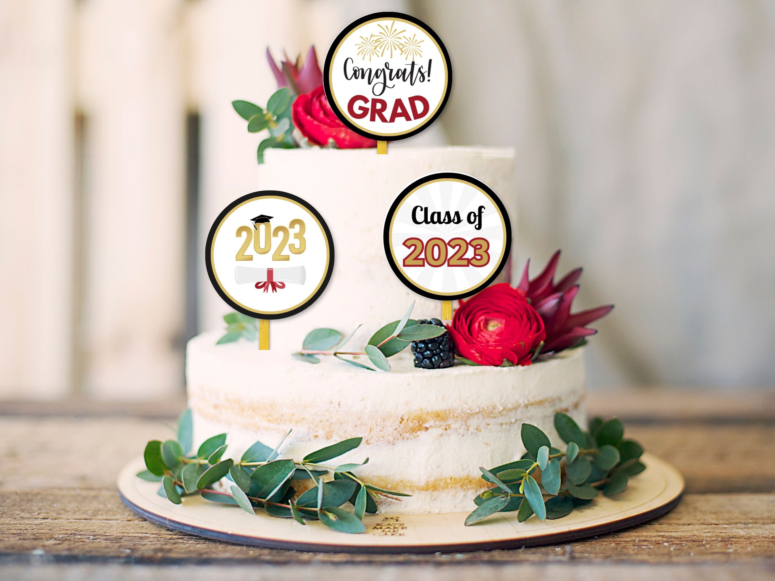 Graduation Cake Topper, Class of 2023 Cupcake Toppers, Grad Cake Topper ...