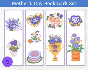 Mother's Day Bookmark Printable Bookmarks Set of 5 - Etsy