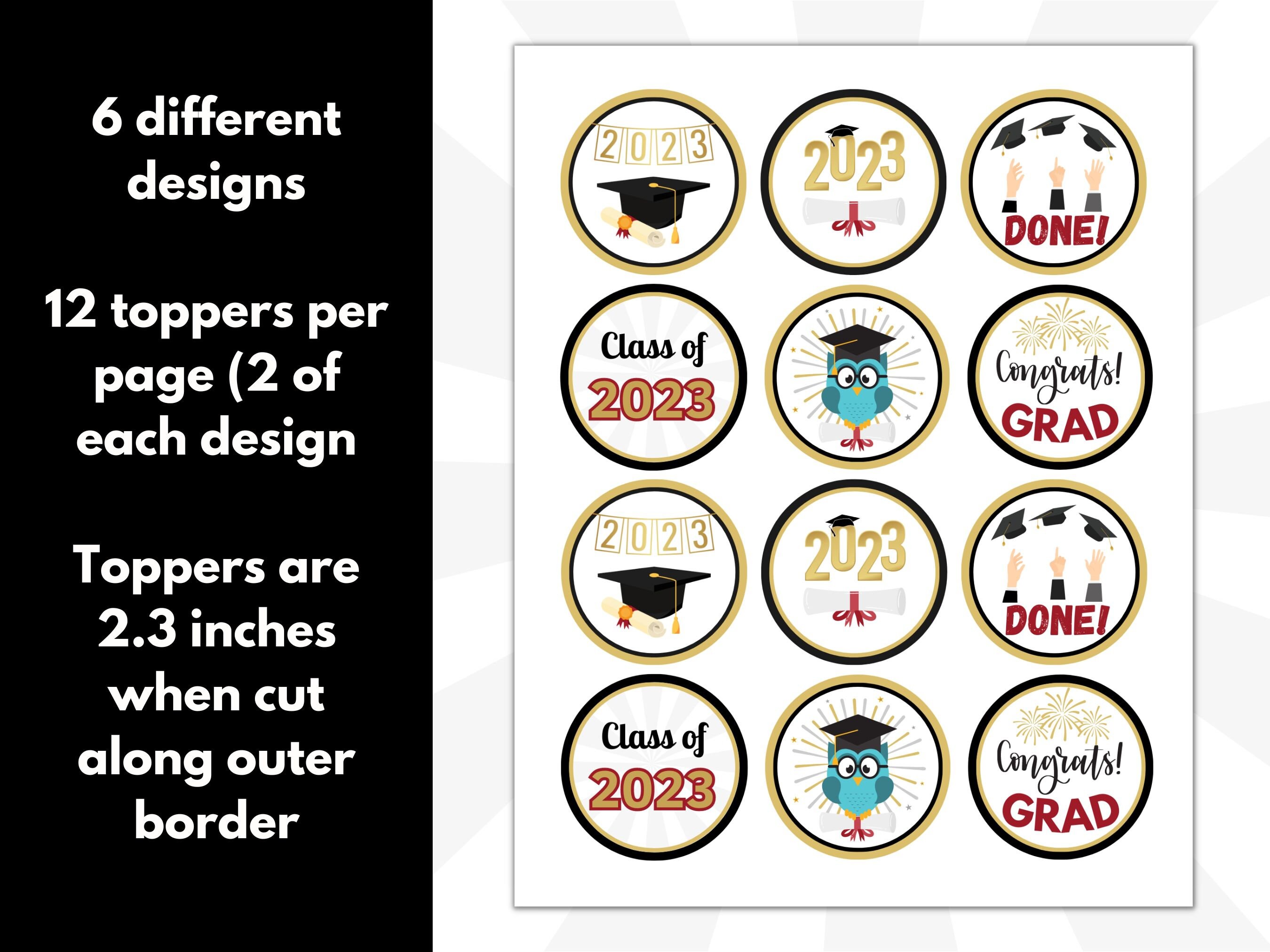 Graduation Cake Topper, Class of 2023 Cupcake Toppers, Grad Cake Topper ...