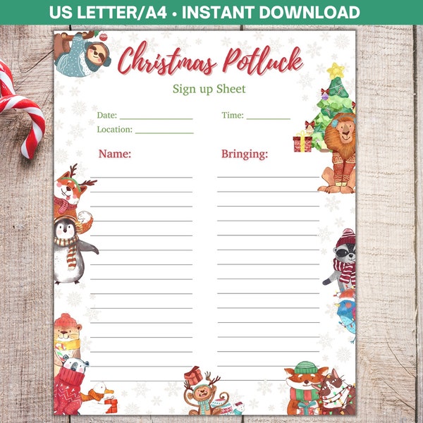 Daycare Party Sign up Sheet - Etsy