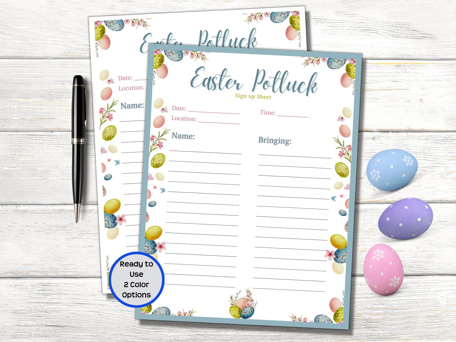 Easter Potluck Sign up Sheet, Printable Food Sign up Sheet, Easter ...