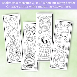 Printable Easter Egg Coloring Bookmarks for Kids (PDF) - Etsy