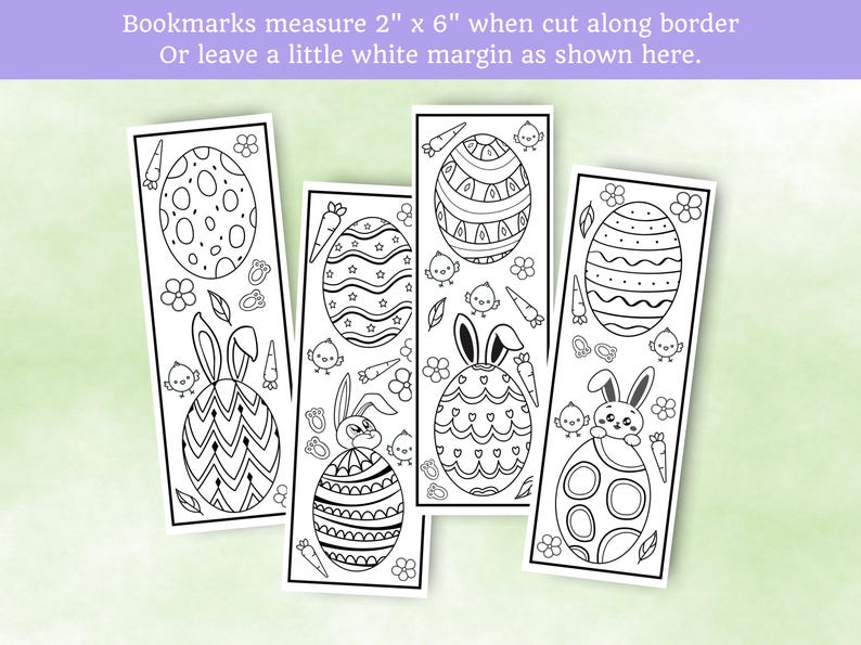 Printable Easter Egg Coloring Bookmarks for Kids (PDF) - Etsy