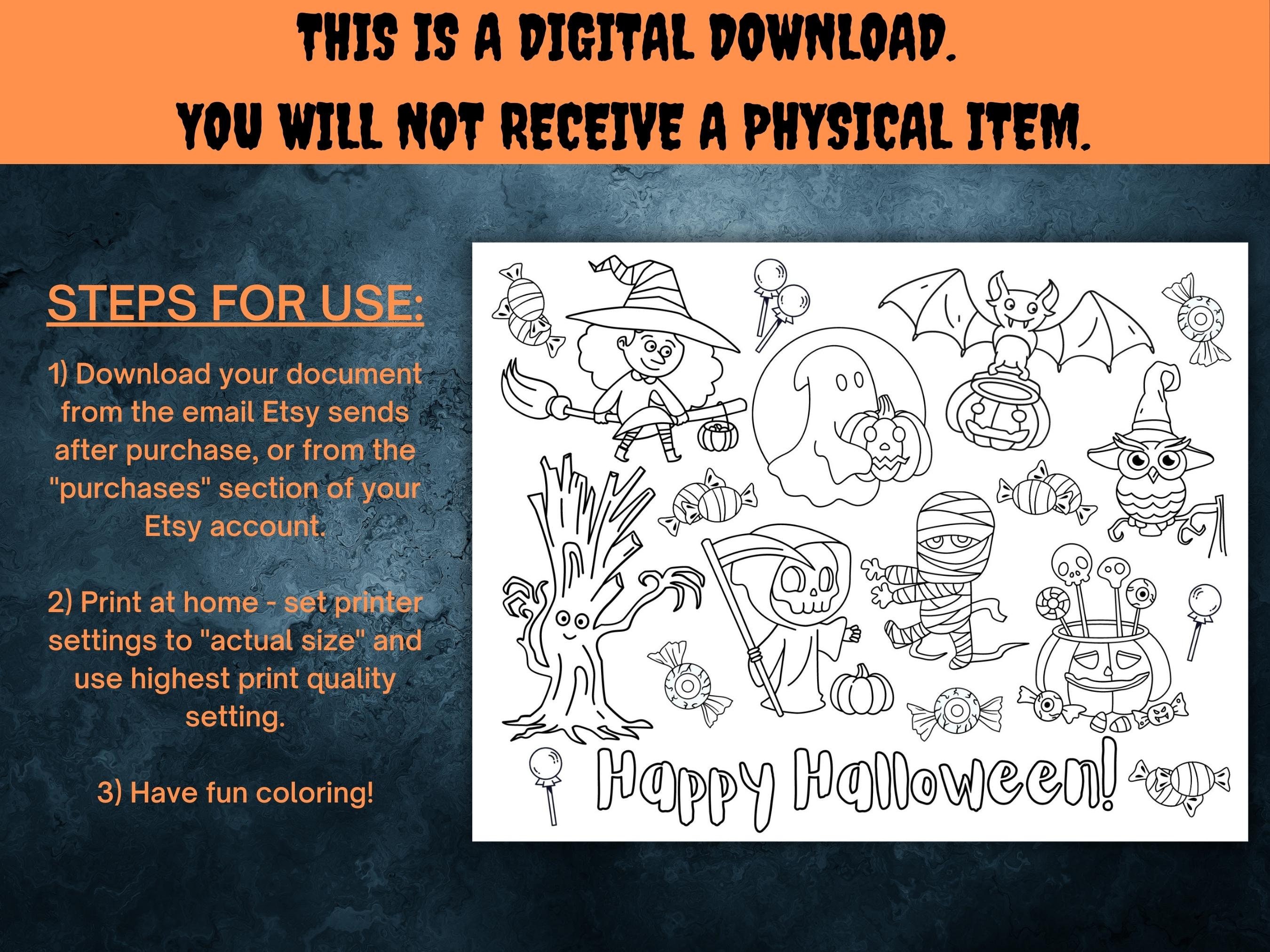 Halloween Coloring Pages, Printable Coloring Page for Kids, Fall ...