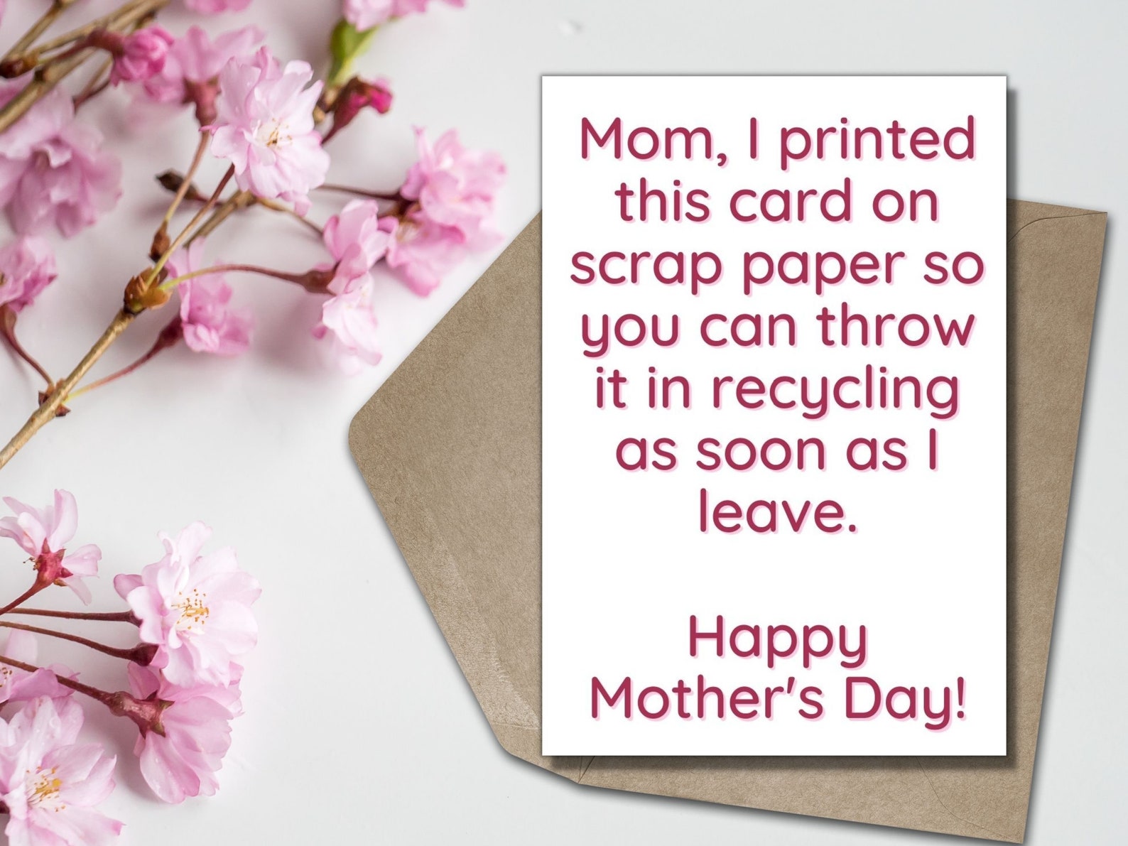 Happy Mother's Day Card Printable, Funny Mothers Day Card From Son or ...