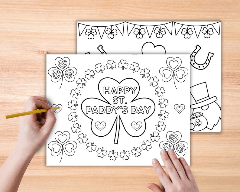 St Patrick's Day Coloring Pages, Printable Cute Leprechaun and Gnome ...