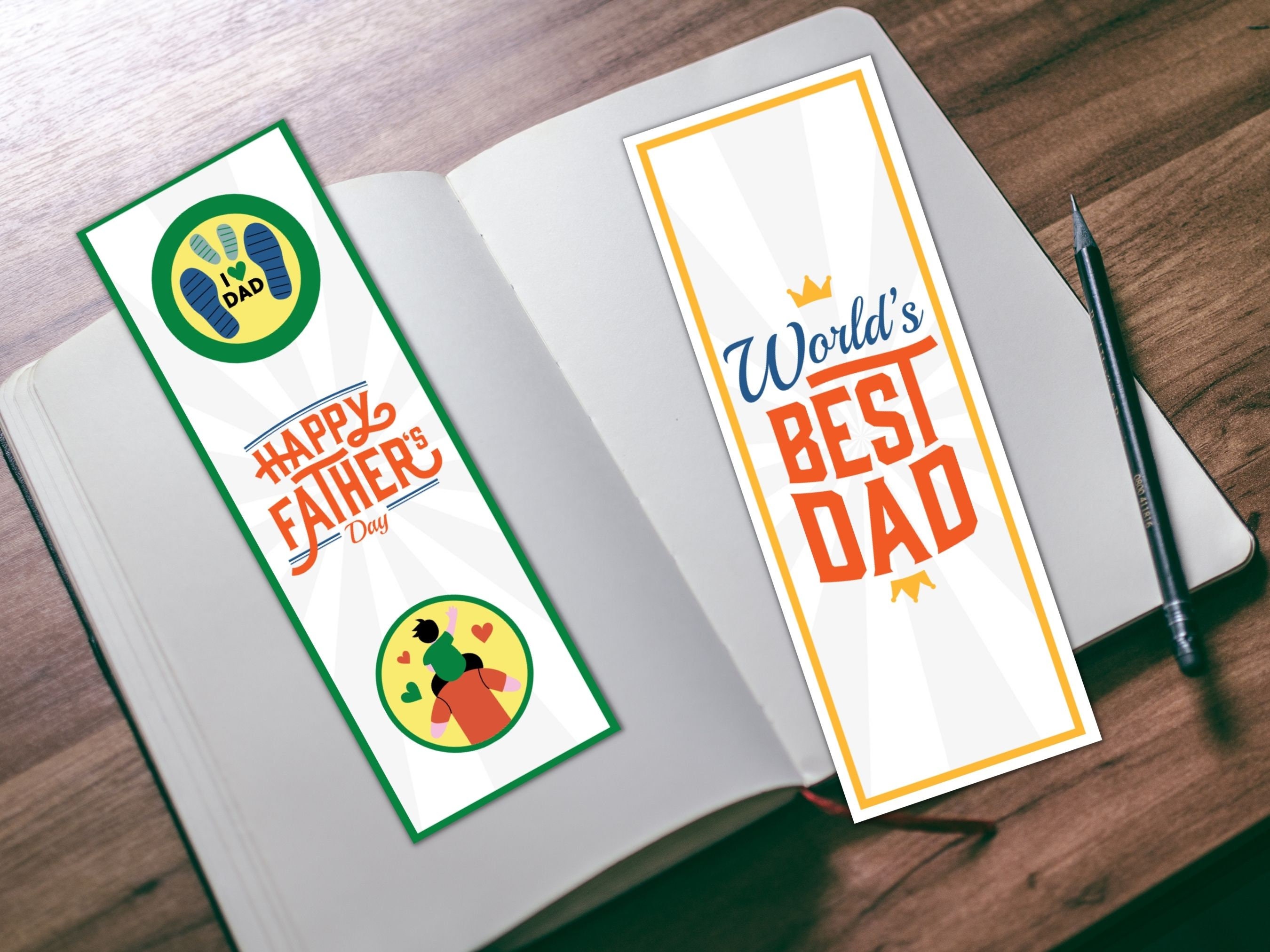 Father's Day Printable Bookmark Set: Perfect Gift for Dad, Happy ...