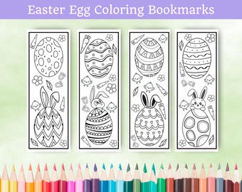 Printable Coloring Bookmarks for Kids, Easter Coloring, Bunny Coloring ...