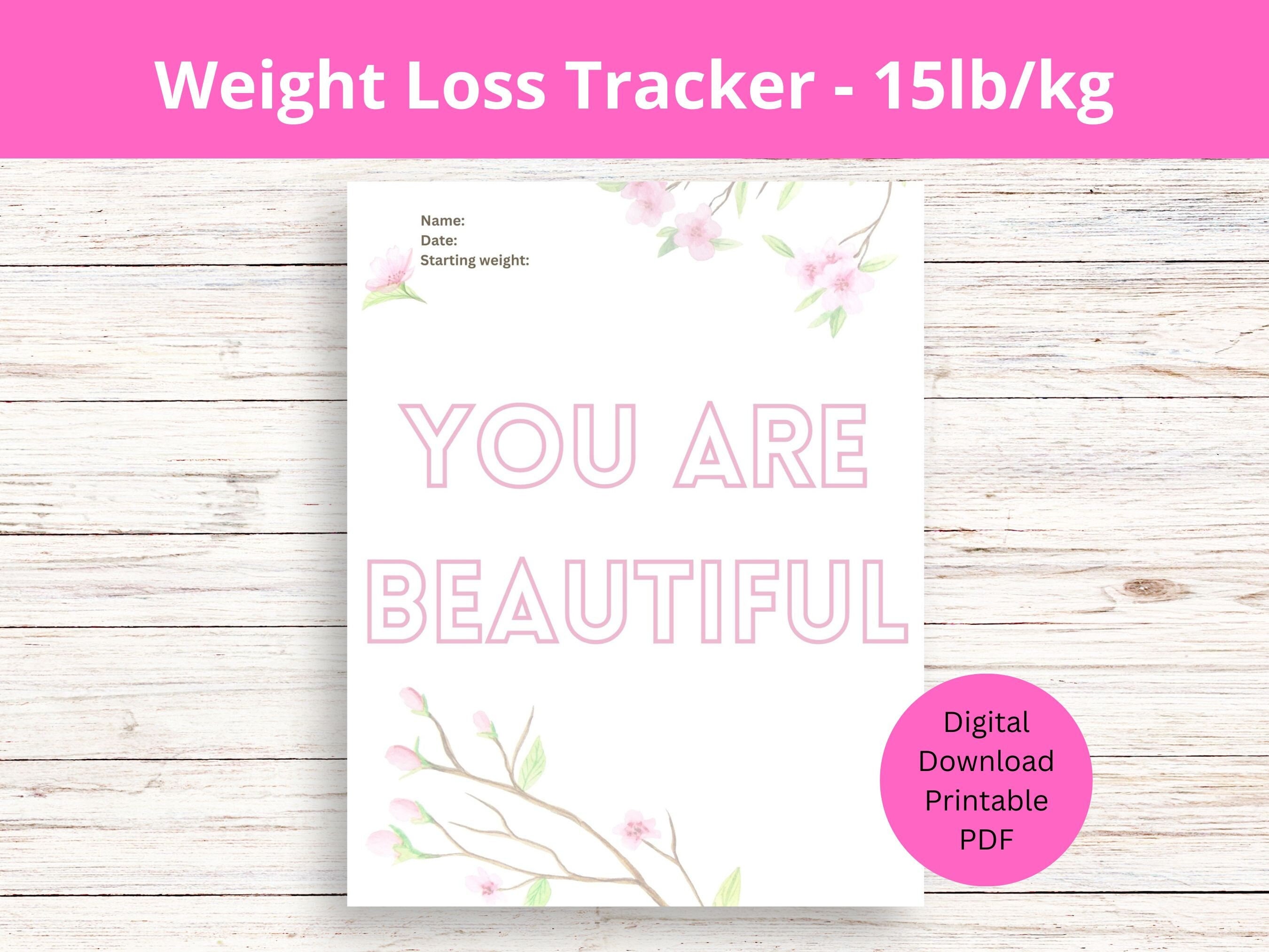 Coloring Weight Loss Tracker Printable, Body Positive Weight Loss Chart ...