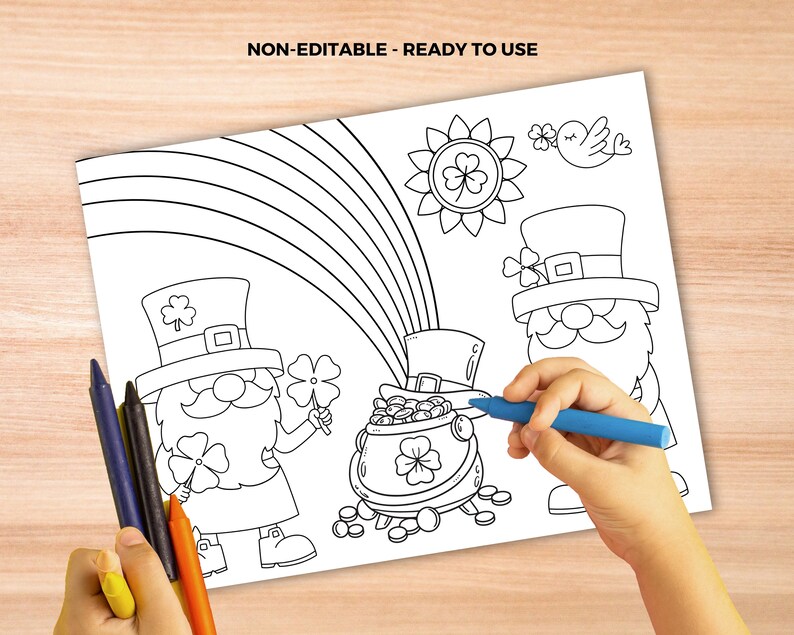 St Patrick's Day Coloring Pages, Printable Cute Leprechaun and Gnome ...