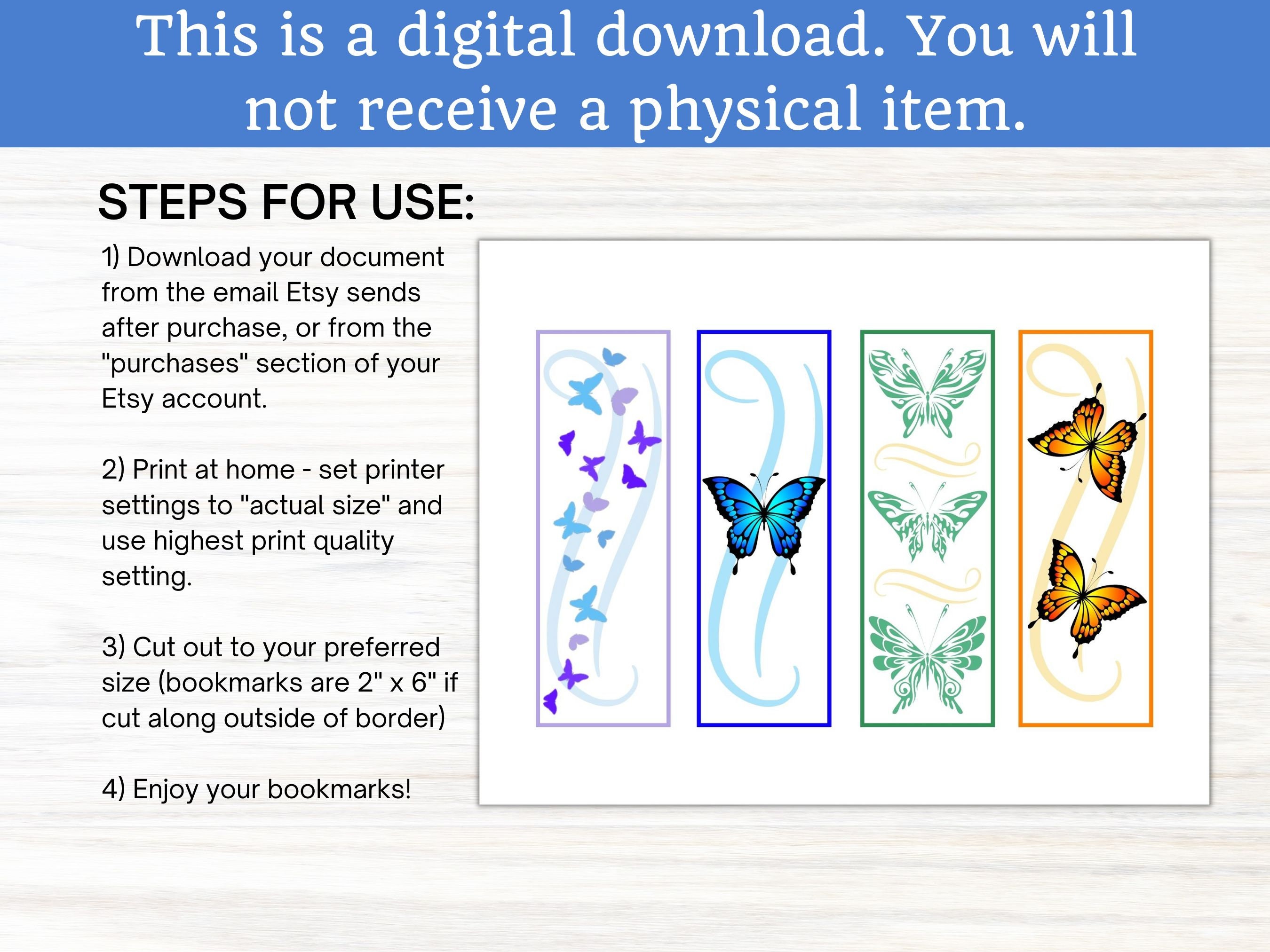 Monarch Butterfly Bookmark Printable, Pretty Butterfly Bookmarks ...