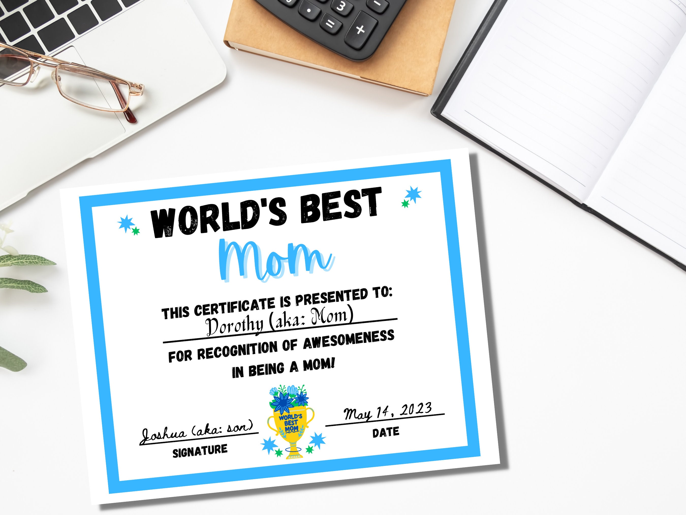 World's Best Mom Certificate of Appreciation Template Printable, Best ...