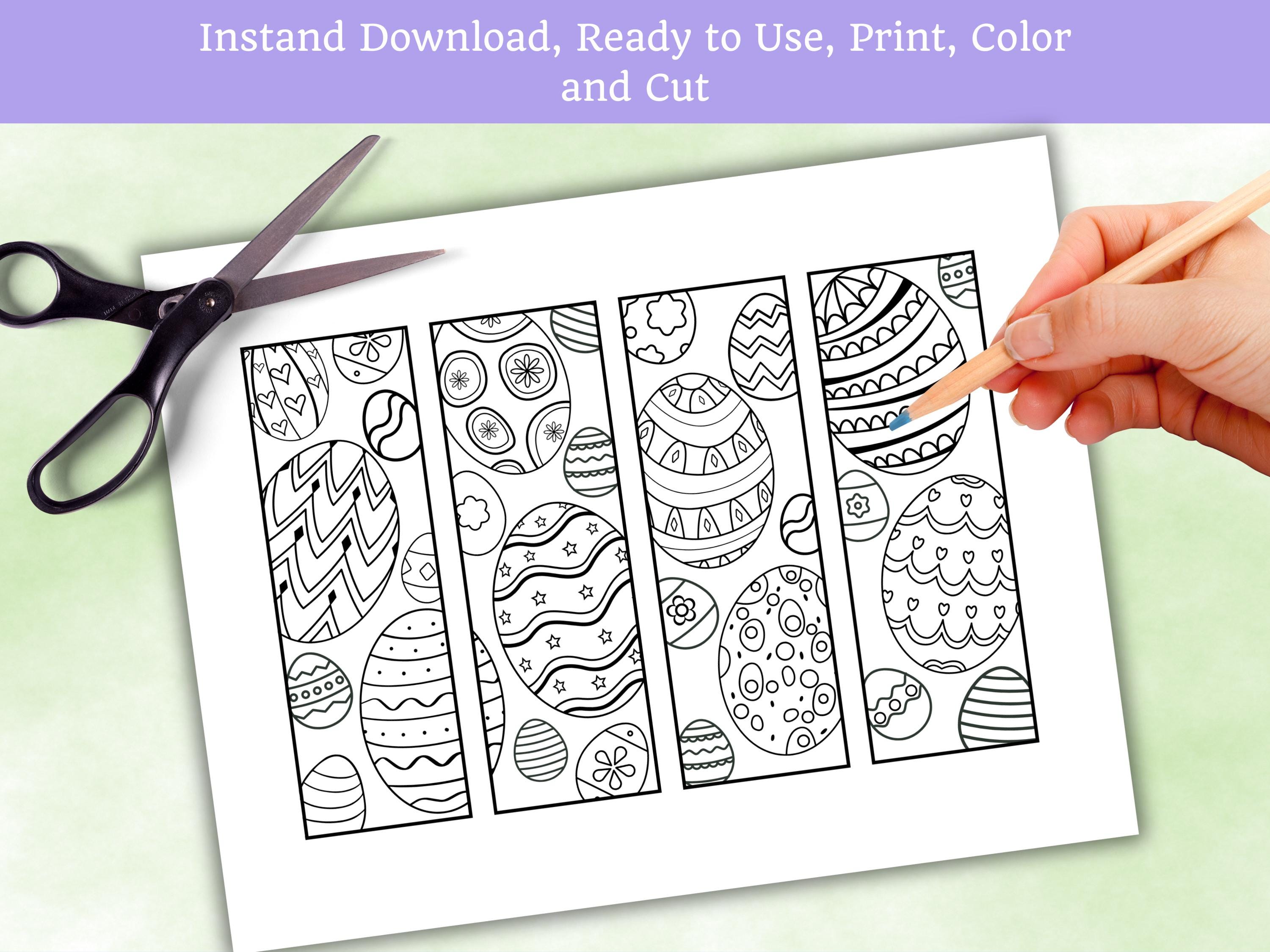 Easter Printable Bookmark, Easter Egg Coloring Bookmarks for Kids - Etsy