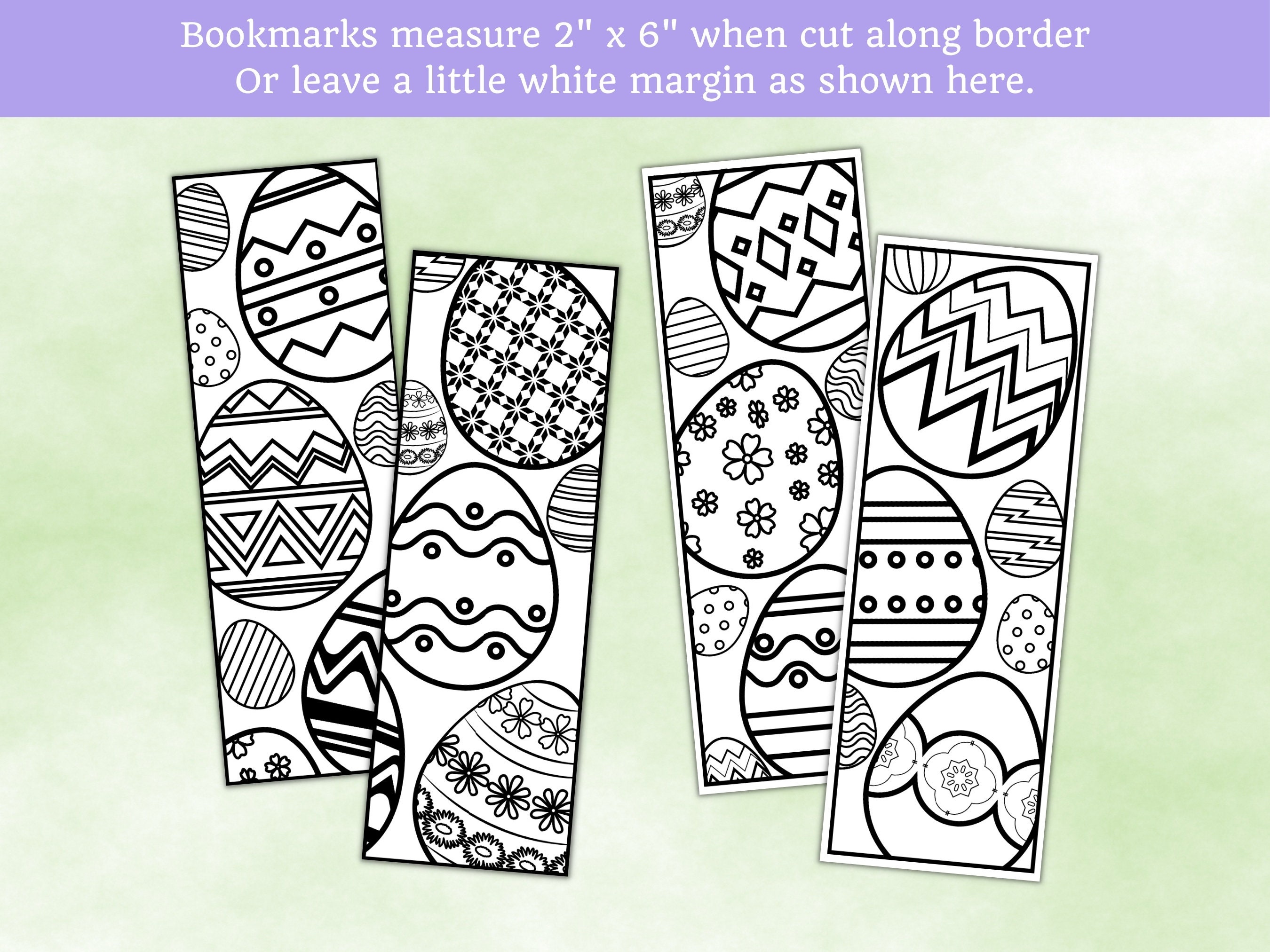 Easter Printable Bookmark, Easter Egg Coloring Bookmarks for Kids - Etsy