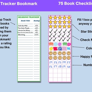 Reading Log Bookmark Set, Reading Tracker Bookmarks, 100 Book Challenge ...