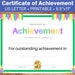 Certificate of Achievement Award Printable, Class Certificate of ...