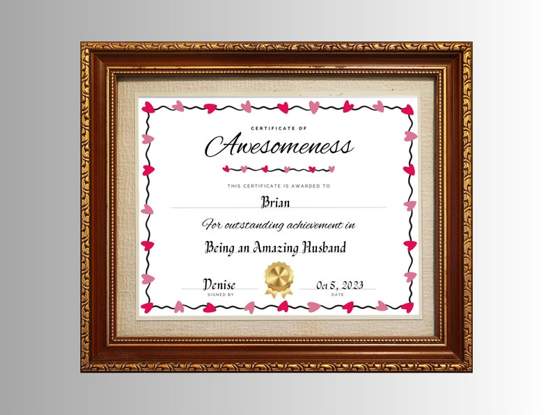 Certificate of Awesomeness: Printable Achievement Award for Being ...