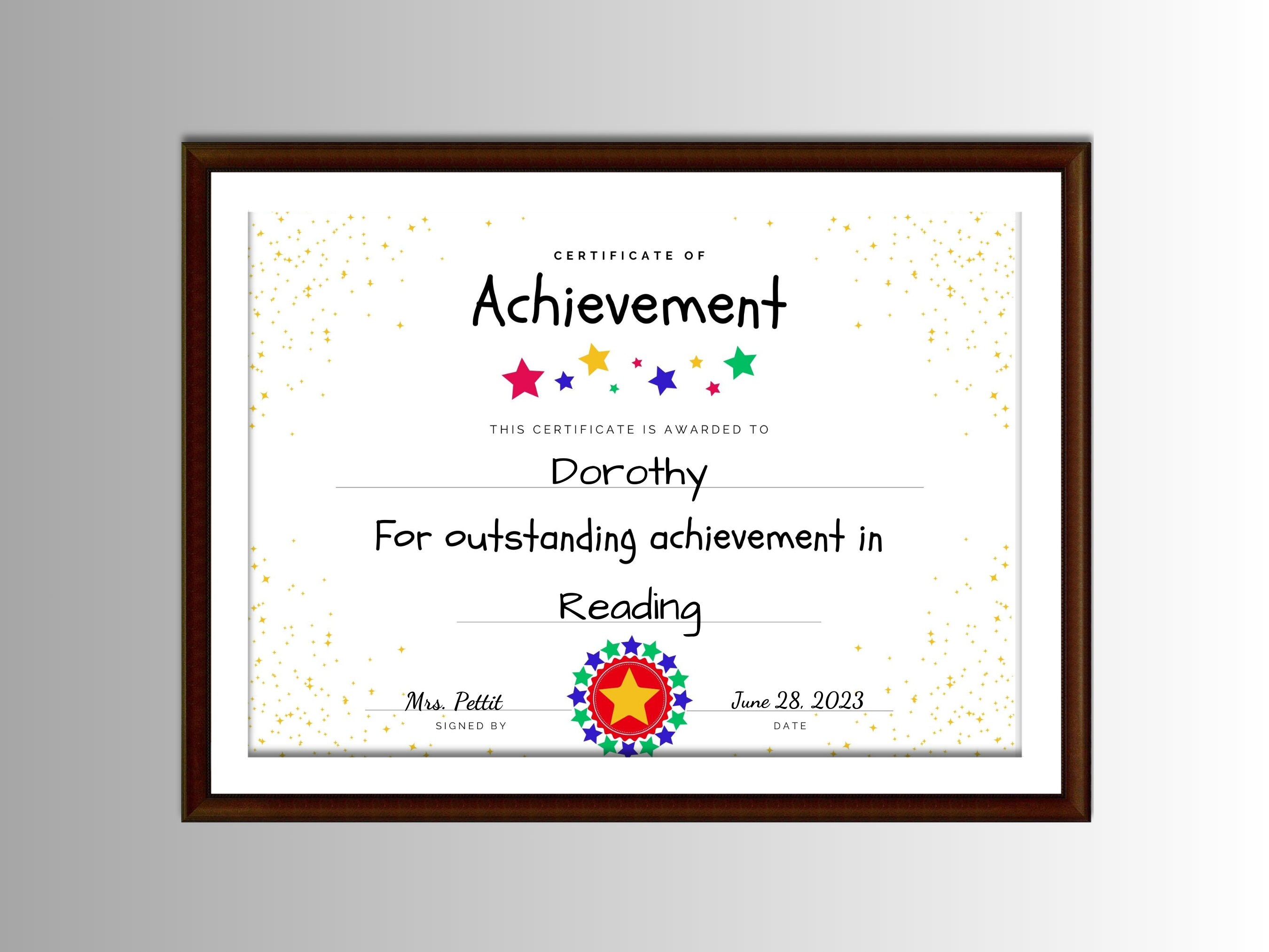 Achievement Award Printable: Classroom Certificate (digital Download ...