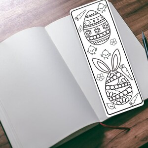 Printable Easter Bookmark Coloring Page for Kids, Easter Grayscale ...