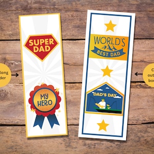 Father's Day Printable Bookmarks, Happy Fathers Day Bookmark Set, Gift ...