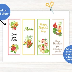 Mother's Day Bookmark Set, Happy Mothers Day Bookmarks, Mothers Day ...