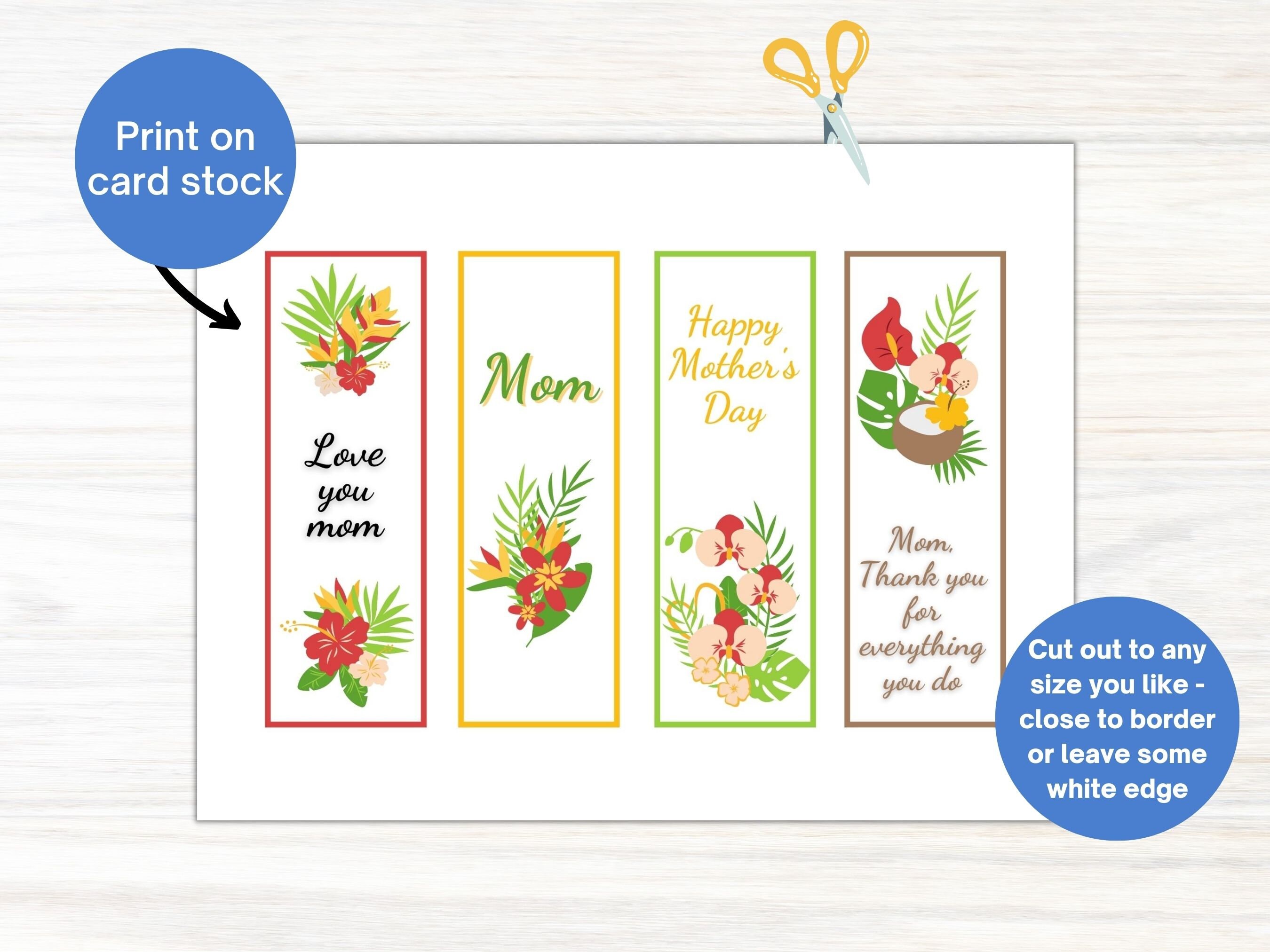 Mother's Day Bookmark Set, Happy Mothers Day Bookmarks, Mothers Day ...