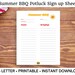 Summer BBQ Potluck Sign up Sheet, Printable Party Snack Sign up Page ...